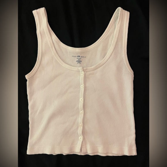 Brandy Melville | Tops | Brandy Melville Cream Buttoned Crop Tank Top ...